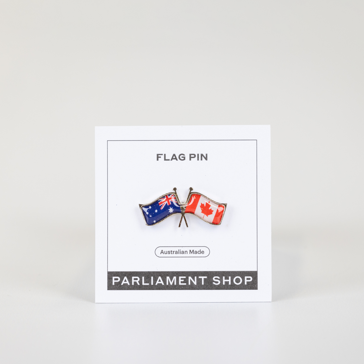 Dual Flag Pins – Silver – Crossed – Parliament Shop
