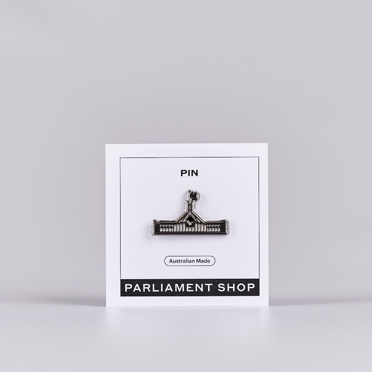 Classic Parliament Building Pin – Nickel – Parliament Shop
